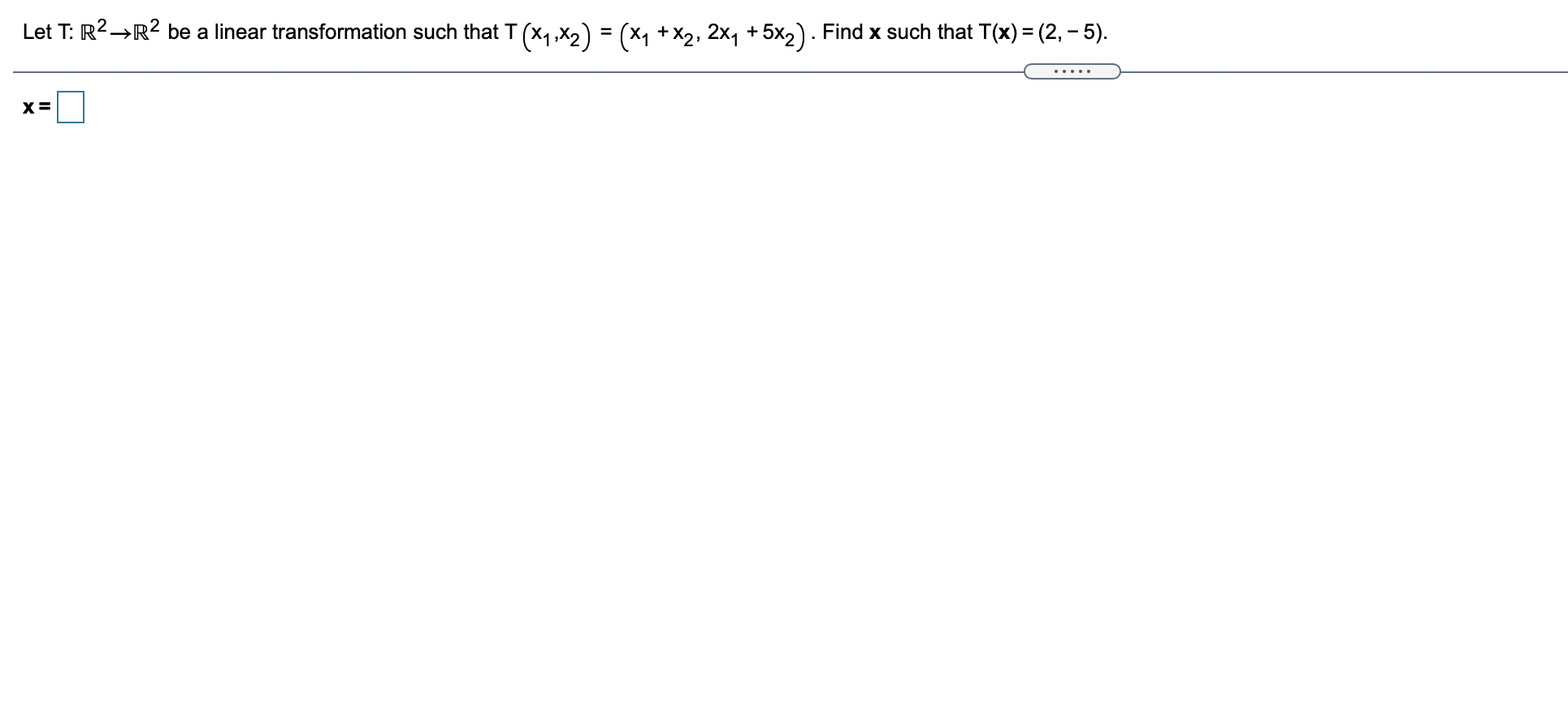Solved Let T: R2R2 be a linear transformation such that T | Chegg.com Solved Let T: R2R2 be a linear transformation such that T | Chegg.com