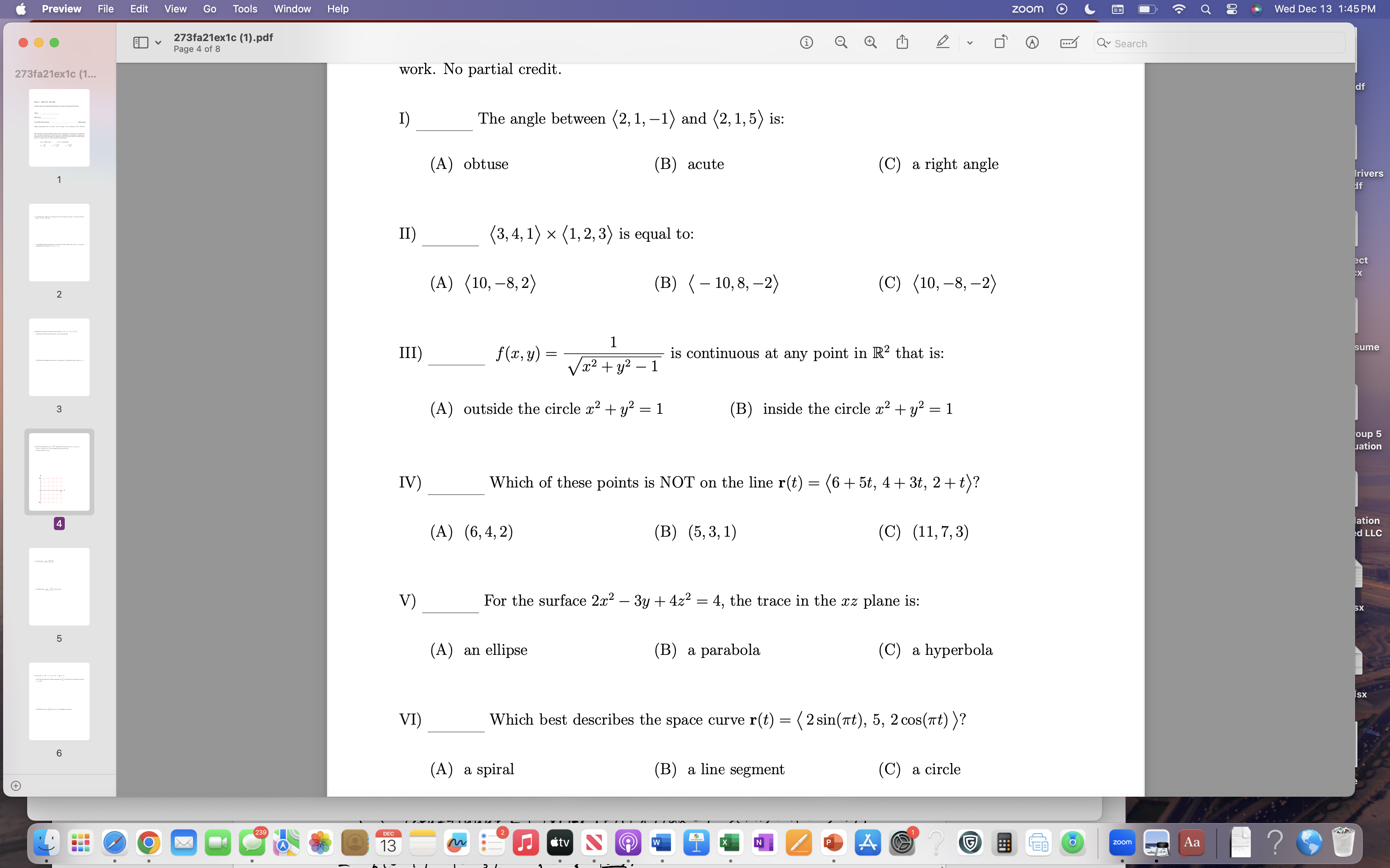 Solved I)\\nThe angle between (:2,1,-1:) and (:2,1,5:) | Chegg.com