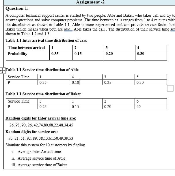 Solved Assignment -2 Question 1: A computer technical | Chegg.com