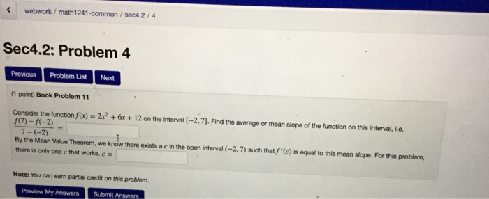 Solved K webwork/ math 1241-common/ sec4.2/4 Sec4.2: Problem | Chegg.com