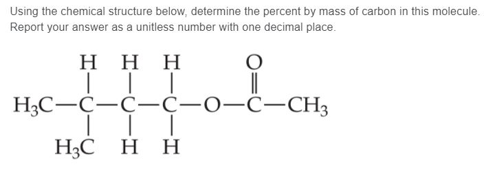 Solved Using the chemical structure below, determine the | Chegg.com