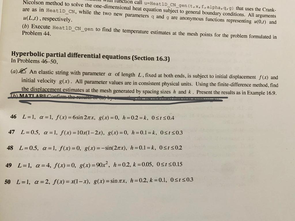 Solved Hyperbolic Partial Differential Equations Use The