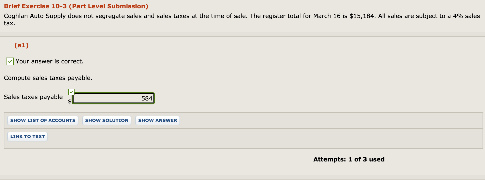Solved Brief Exercise 10-3 (Part Level Submission) Coghlan | Chegg.com
