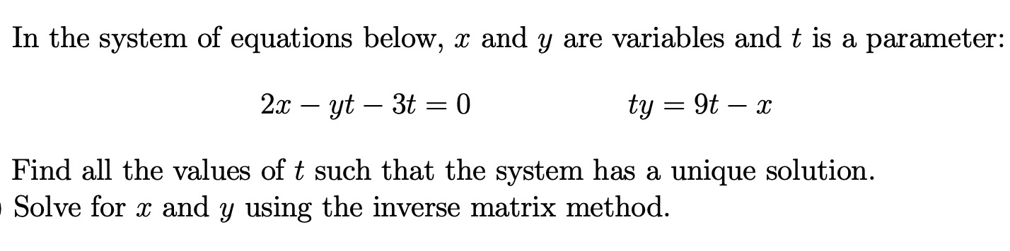 Solved In the system of equations below, x and y are | Chegg.com