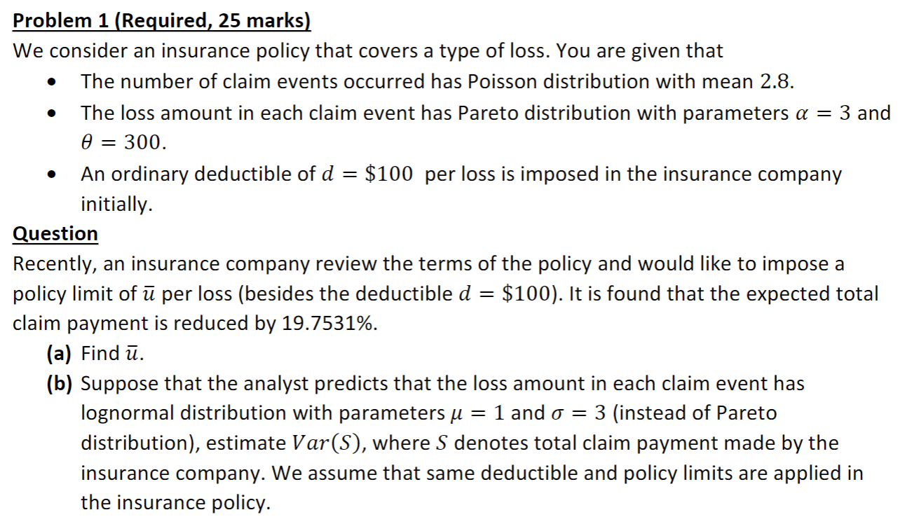 Problem 1 (Required, 25 marks) We consider an | Chegg.com