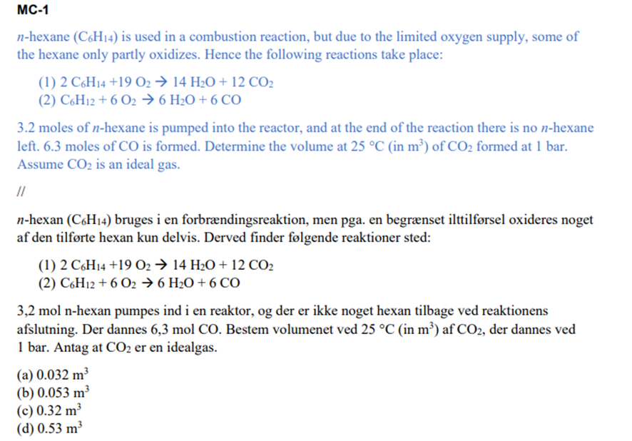 Solved n-hexane (C6H14) is used in a combustion reaction, | Chegg.com