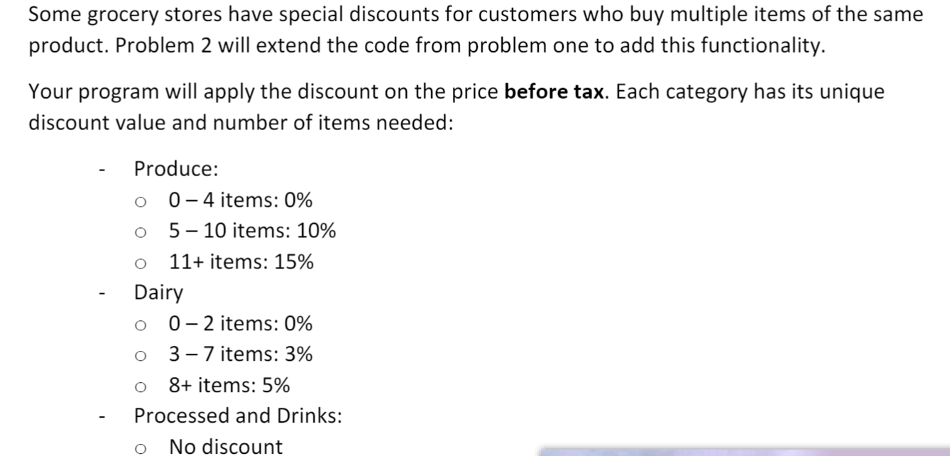 Solved Problem 1 – Calculating Sales Tax Different grocery | Chegg.com