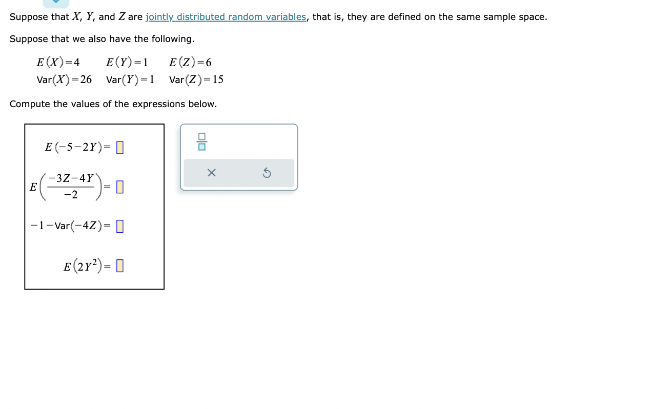 Solved Suppose that X,Y, and Z are jointly distributed | Chegg.com