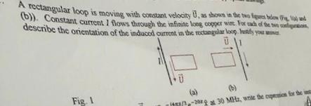 Solved A rectangular loop is moving with constant velocity | Chegg.com