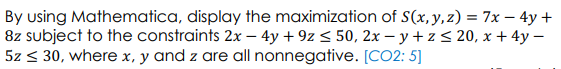 Solved Need Mathematica Coding For This Question 