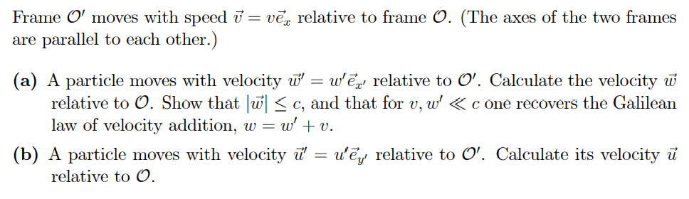 Solved = Frame O' moves with speed = vēz relative to frame | Chegg.com