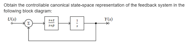 Obtain The Controllable Canonical State Space