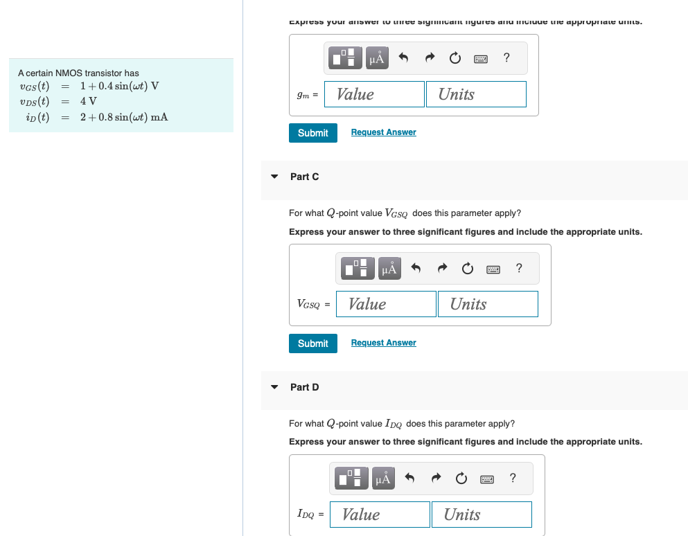 Solved Find g_m.For what Q point value V_GSQ does the | Chegg.com