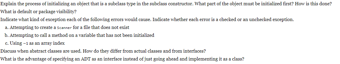 Solved Explain the process of initializing an object that is | Chegg.com