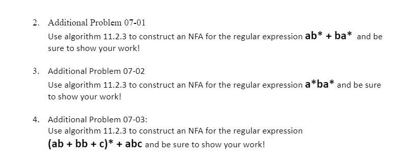Solved Additional Problem 07-01 Use algorithm 11.2.3 to | Chegg.com