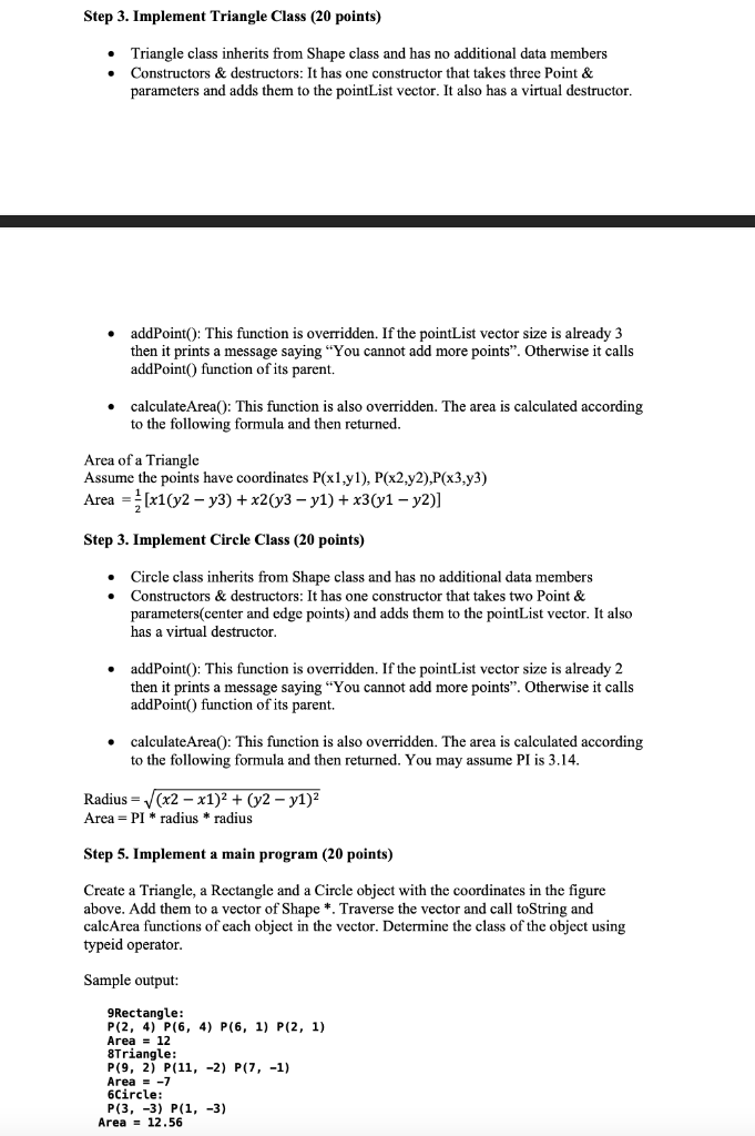 Solved Point class is given to you. It has two double data | Chegg.com