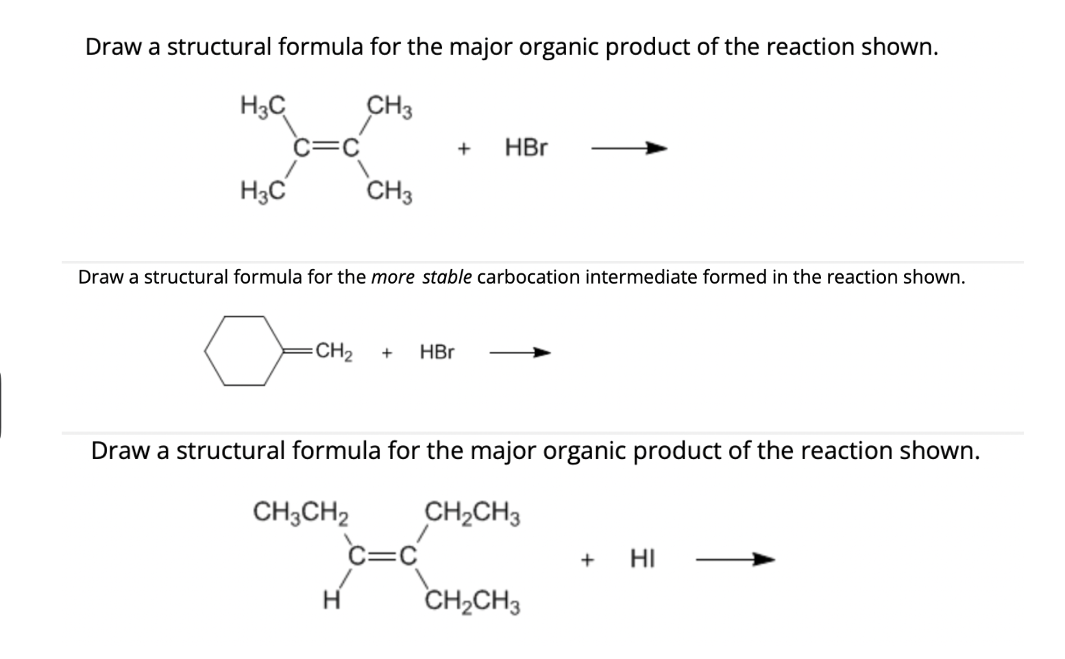 Solved Draw a structural formula for the major organic | Chegg.com