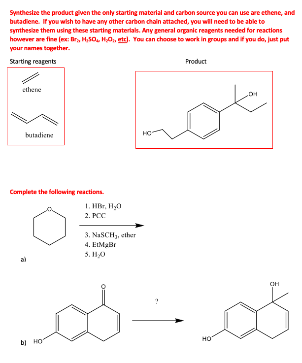 Solved Synthesize the product given the only starting | Chegg.com