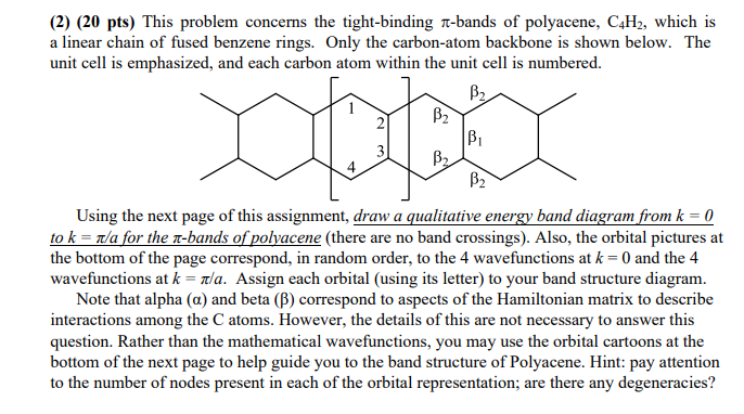 (2) (20 pts) This problem concerns the tight-binding | Chegg.com
