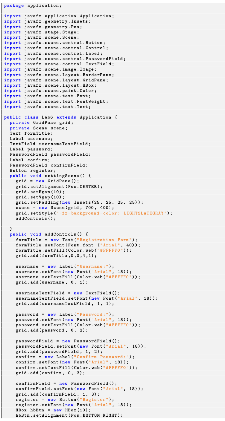 Solved hbBtn.getChildren().add(register); grid.add(hbBtn, 1, | Chegg.com