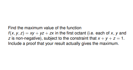 Solved Find the maximum value of the function | Chegg.com