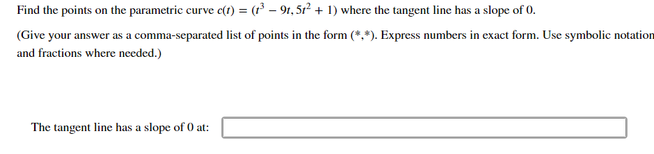 Solved Find the points on the parametric curve | Chegg.com