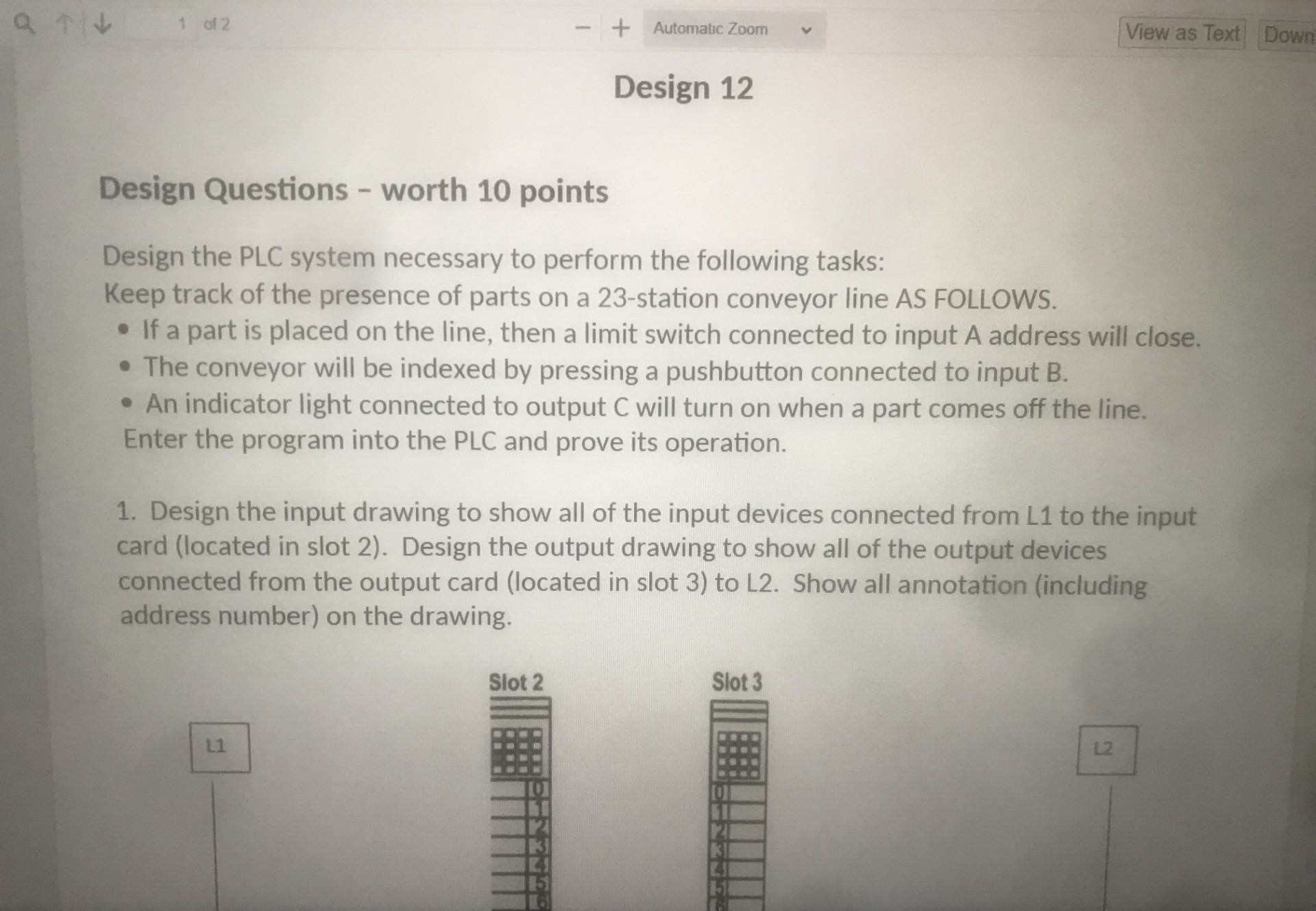 Design Questions - worth 10 points Design the PLC | Chegg.com