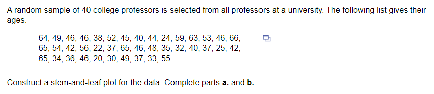 Solved A random sample of 40 college professors is selected | Chegg.com