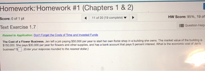 Solved Homework: Homework #1 (Chapters 1 & 2) Score: 0 of 1 | Chegg.com
