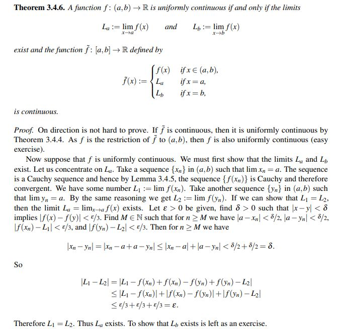 Solved Exercise 3.4.2: Let f: (a,b) +R be a uniformly | Chegg.com