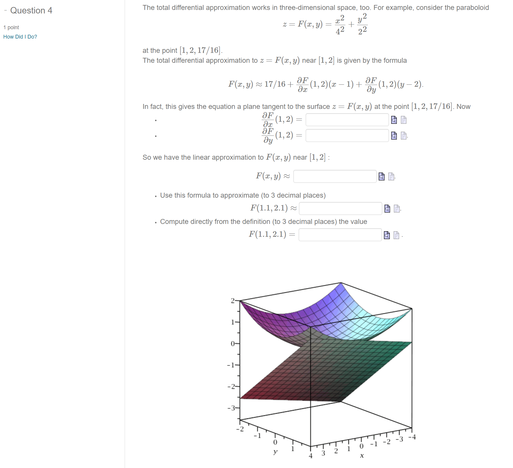 Question 4 1 point How Did I Do? The total | Chegg.com
