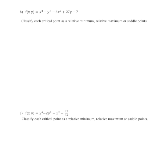 Solved 4. Find all critical points for the functions. a) | Chegg.com