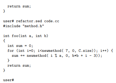 Solved Write a sed script to modify source code as would | Chegg.com