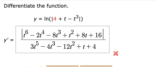 Solved Differentiate the function. | Chegg.com