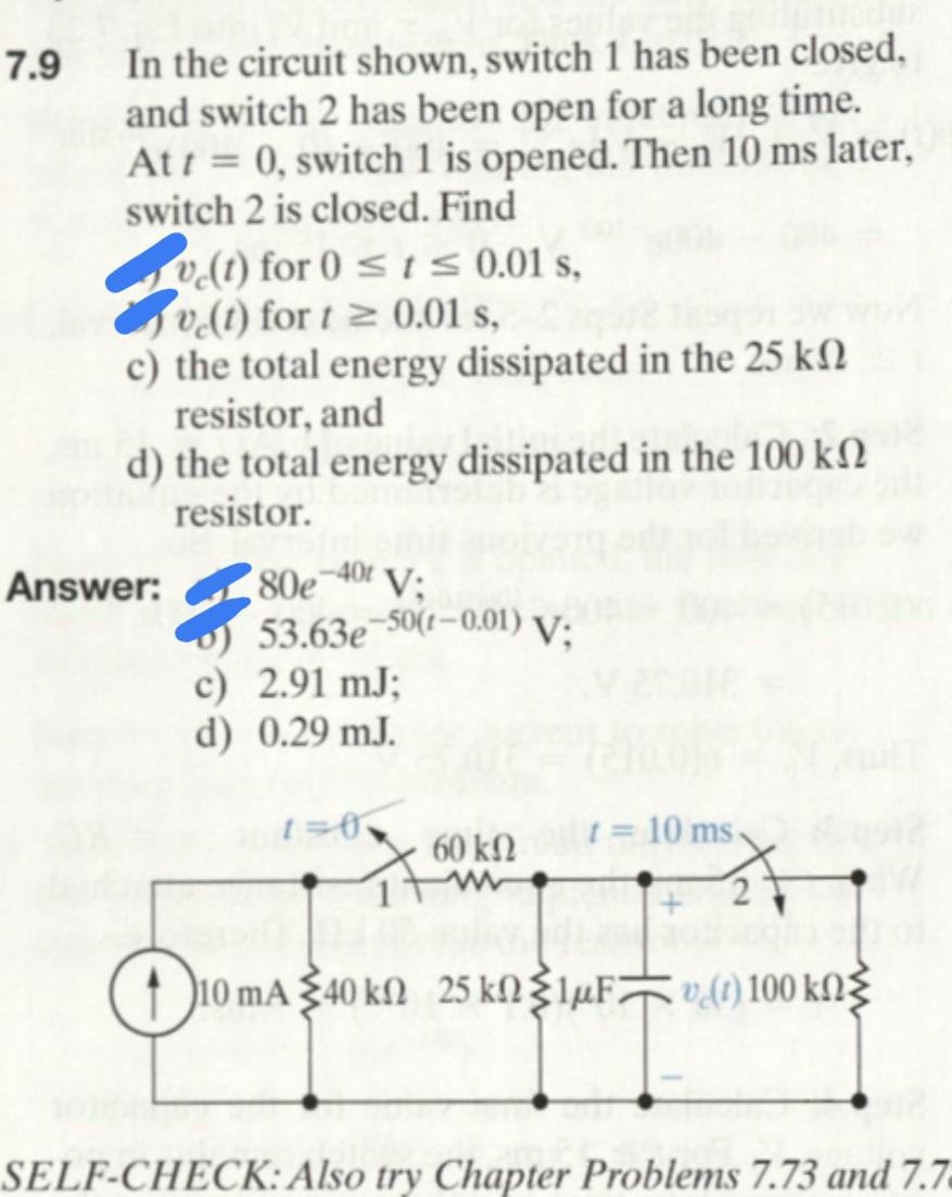 7.9 In the circuit shown, switch 1 has been closed, | Chegg.com