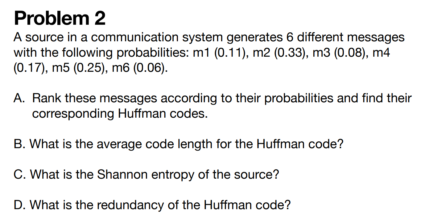 Solved Problem 2A source in a communication system generates | Chegg.com