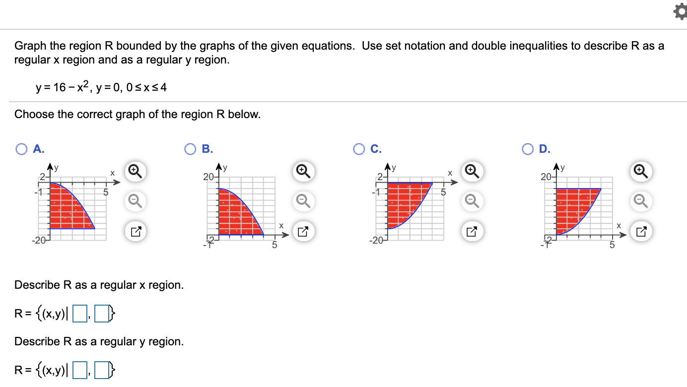 Solved Graph the region R bounded by the graphs of the given | Chegg.com