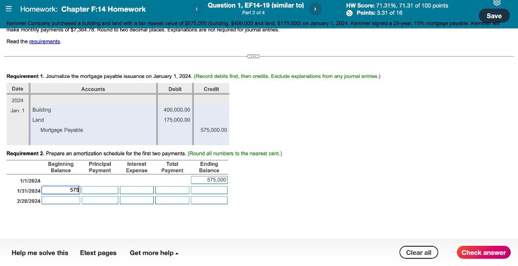 Solved > Question 1, EF14-19 (similar to) Homework: Chapter | Chegg.com