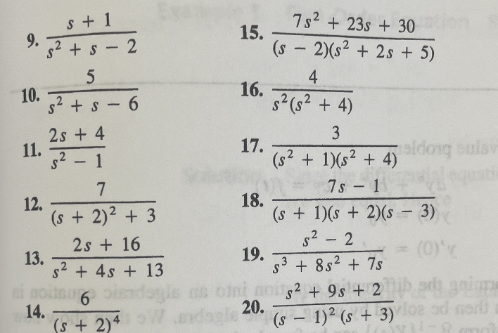 Solved For Problems 1-20, find the inverse Laplace transform | Chegg.com