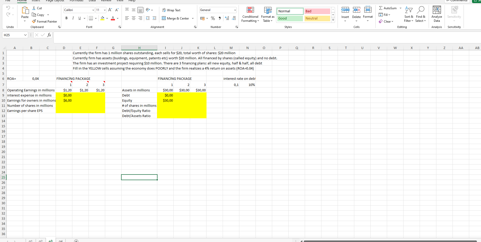 Solved Calibri 11 - AP = = Σ AutoSum Wrap Text General TIX | Chegg.com