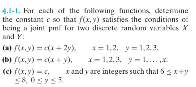 Solved For each of the following functions, determine the | Chegg.com