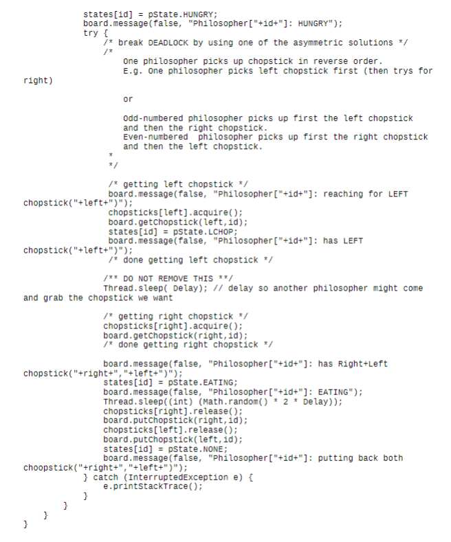 Programming Assignment Five 'Dinning Philosophers' | Chegg.com