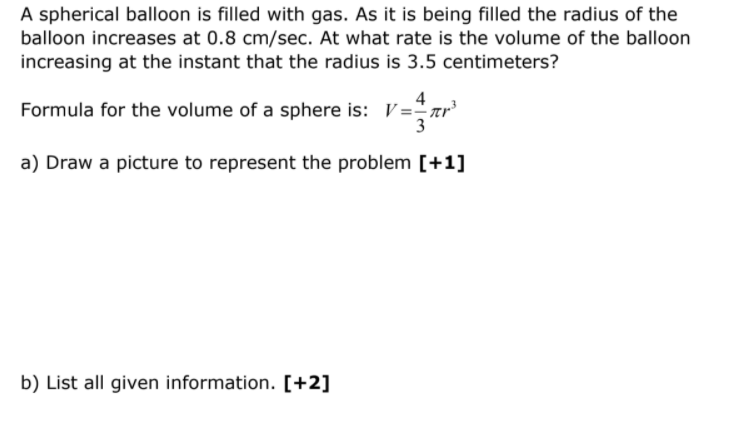 Solved A spherical balloon is filled with gas. As it is | Chegg.com