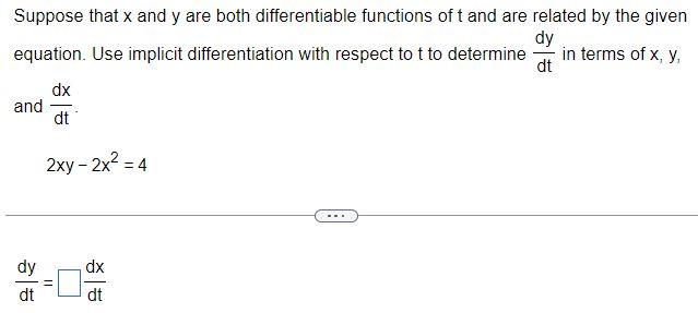 Solved Suppose That X And Y Are Both Differentiable Fun 