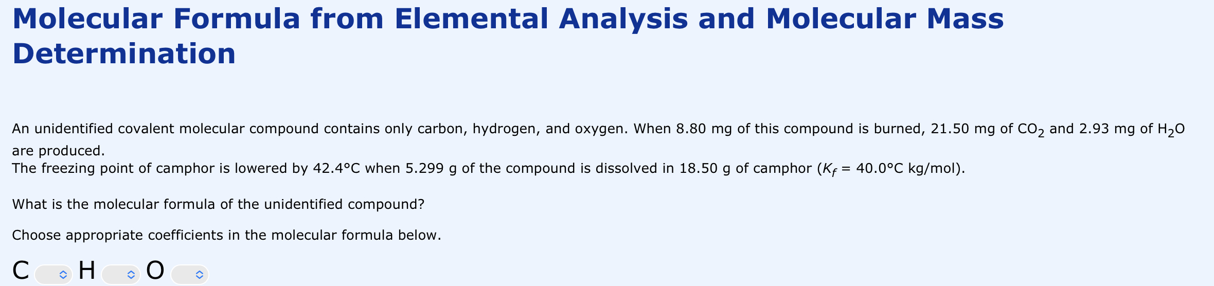 Solved Molecular Formula from Elemental Analysis and | Chegg.com