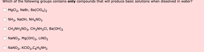 Solved Which of the following groups contains only compounds | Chegg.com