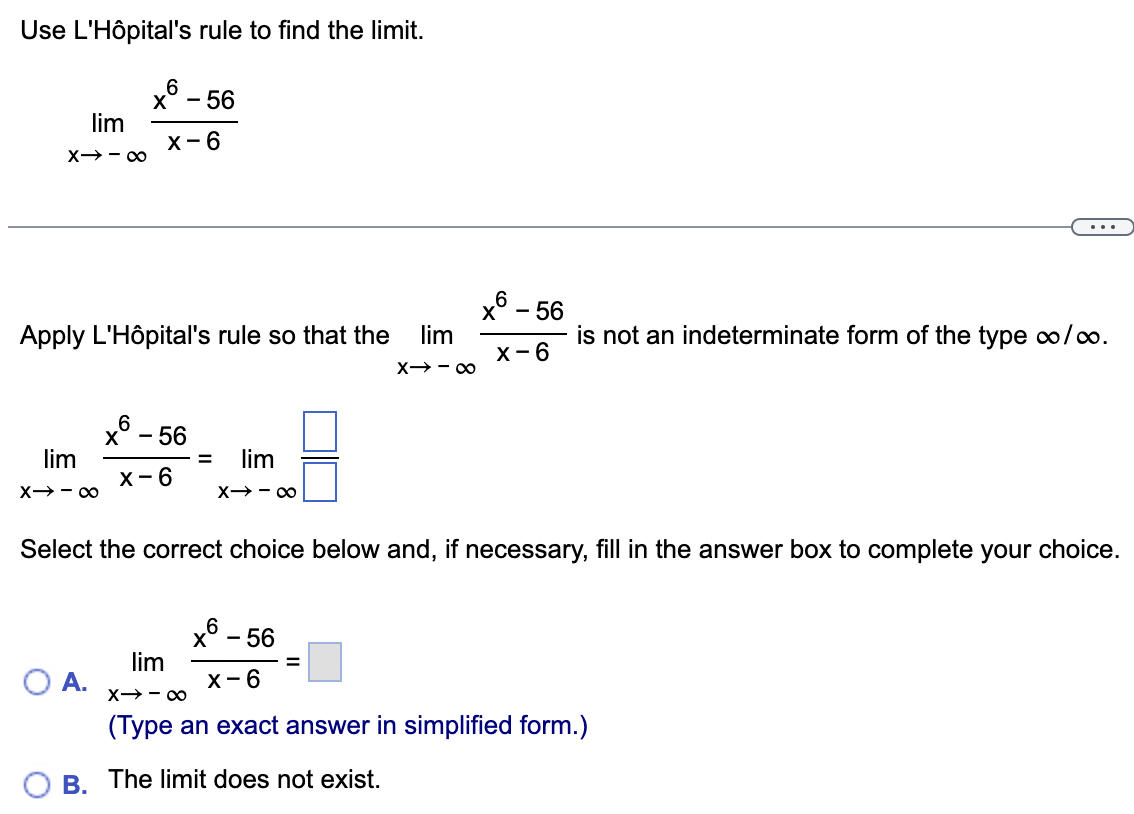 Solved Use L'Hôpital's rule to find the limit. | Chegg.com