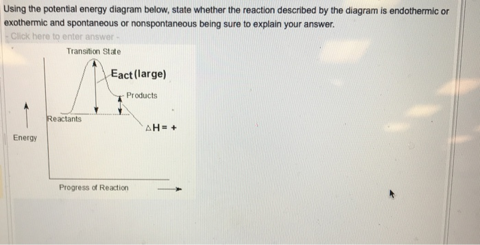 Solved Using the potential energy diagram below, state | Chegg.com