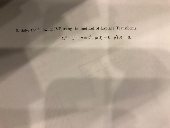 Solved 6. Solve the following IVP using the method of | Chegg.com