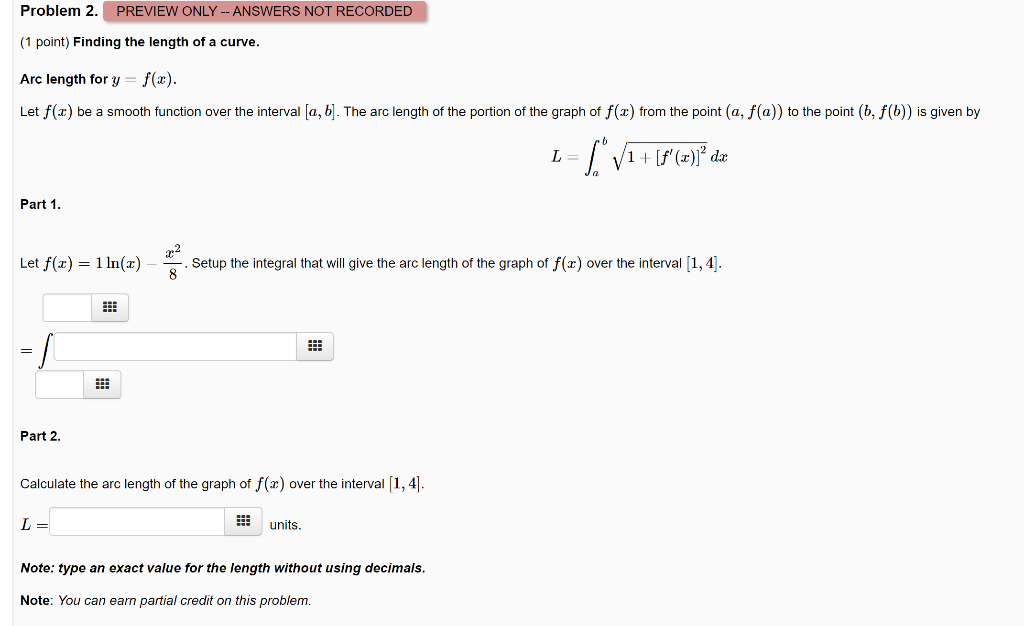 Solved Problem 2. PREVIEW ONLY -- ANSWERS NOT RECORDED (1 | Chegg.com